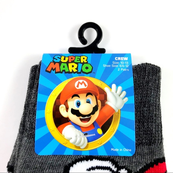 Nintendo | Underwear & Socks | Nintendo Super Mario And Toad Crew Socks ...